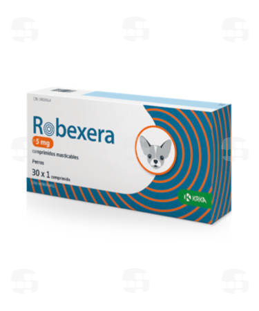 ROBEXERA 5 MG 30 COMP MASTICABLES PERROS – Comercial Samaniego – Servicios Veterinarios Avanzados